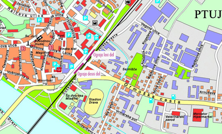 Ptuj, ograja žel. prehoda